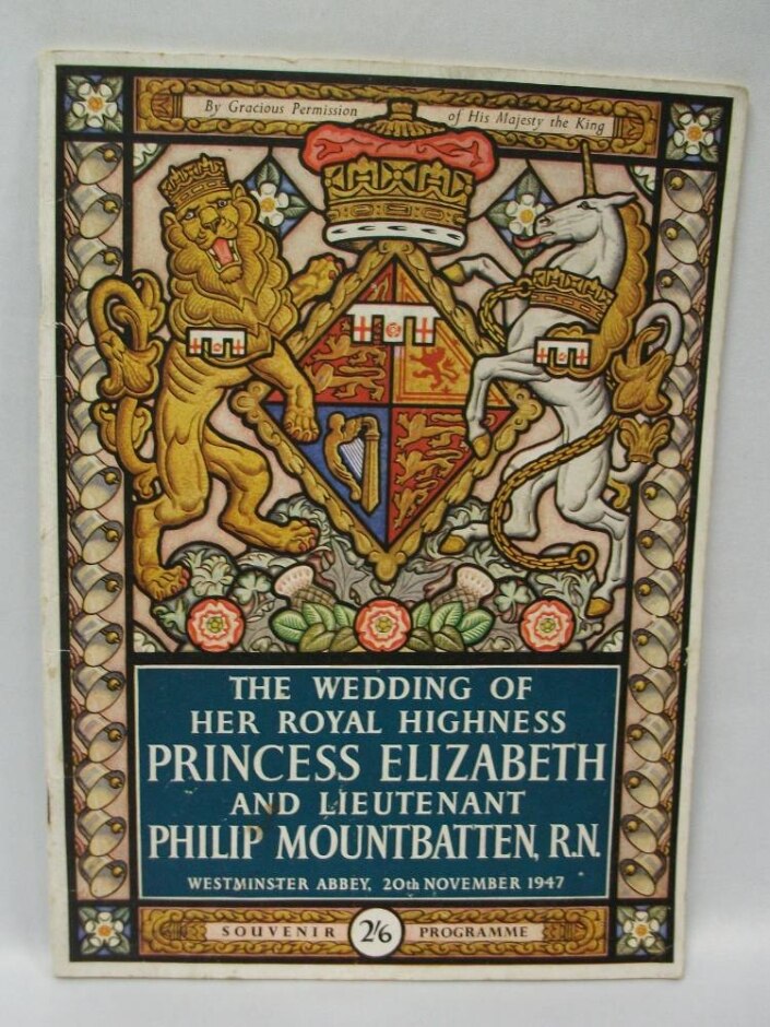 Wedding Of Her Royal Highness Princess Elizabeth & Lieutenant Philip Mountbatten Souvenir ...
